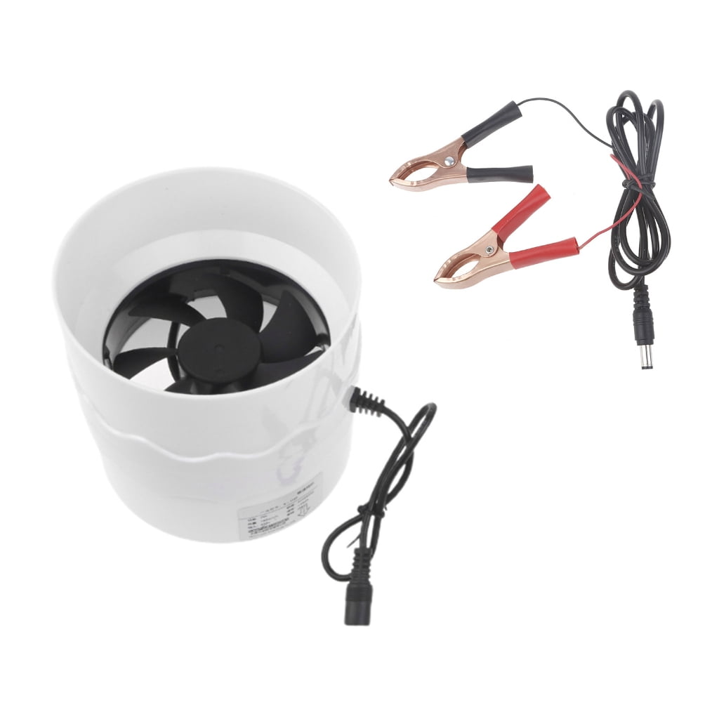 12V 4.3inch Low Noise Inline Duct Hydroponic Air Blower Fan Exhaust Fan ...