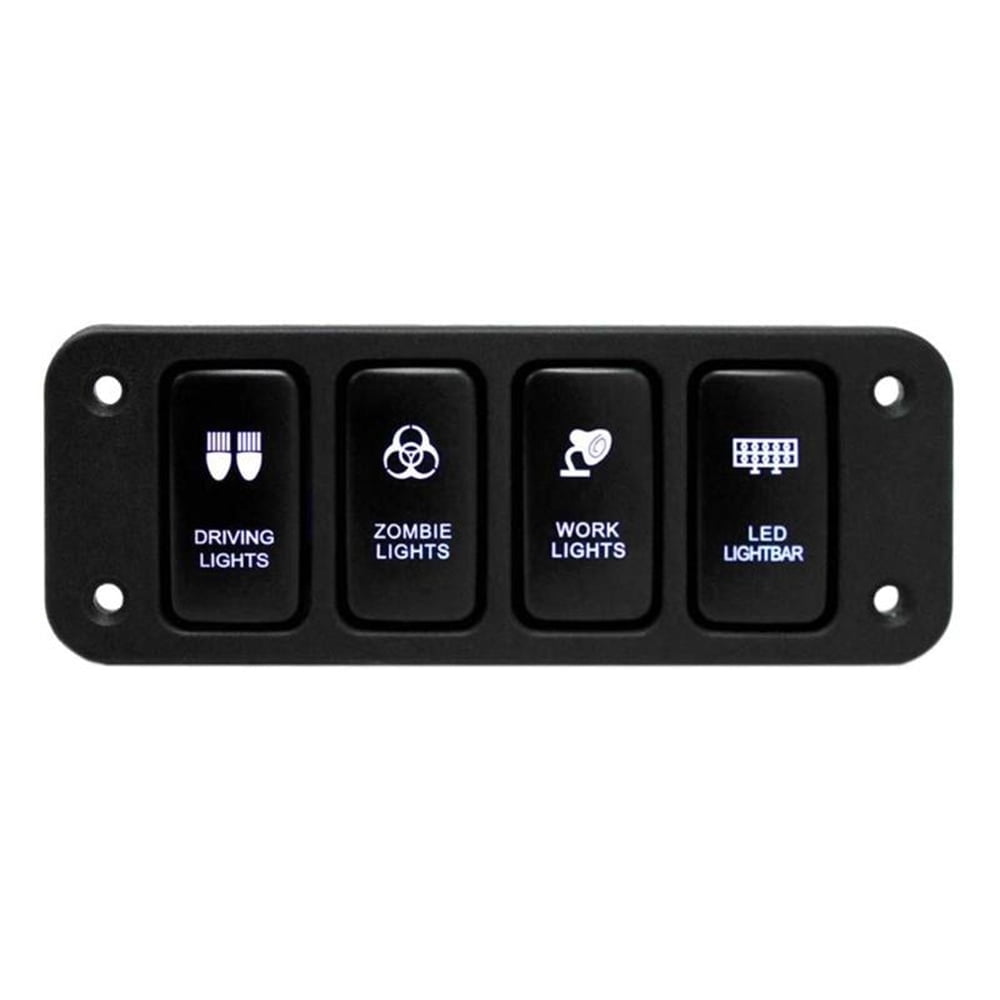 12V 4-Button Blue LED On/Off Switch Panel For Toyota Hilux FJ Cruiser ...