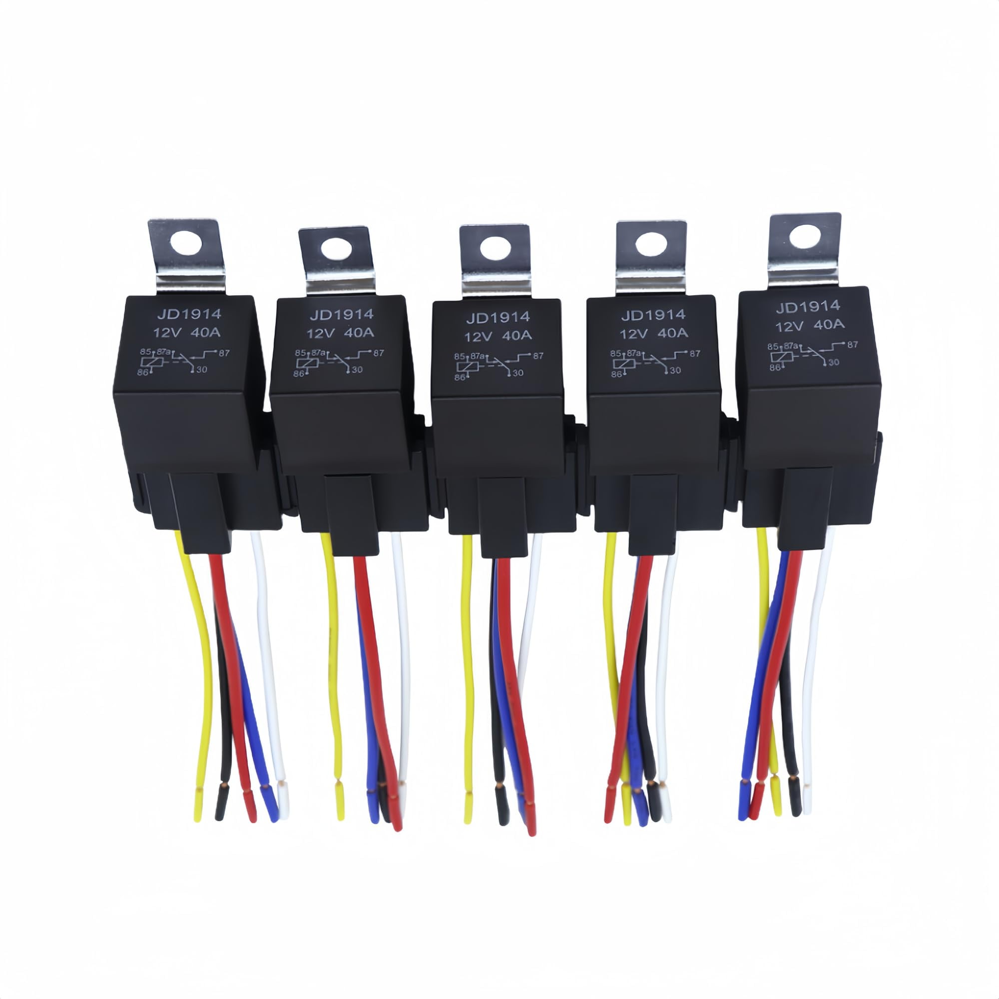 12V 40A 5-Piece Automotive 5-pin SPDT Relay with Harness Receptacle ...