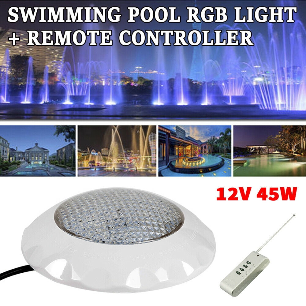 Waterproof 12V 45W LED Pool Lights, RGB White, Underwater Light for Inground Pool - Walmart.com