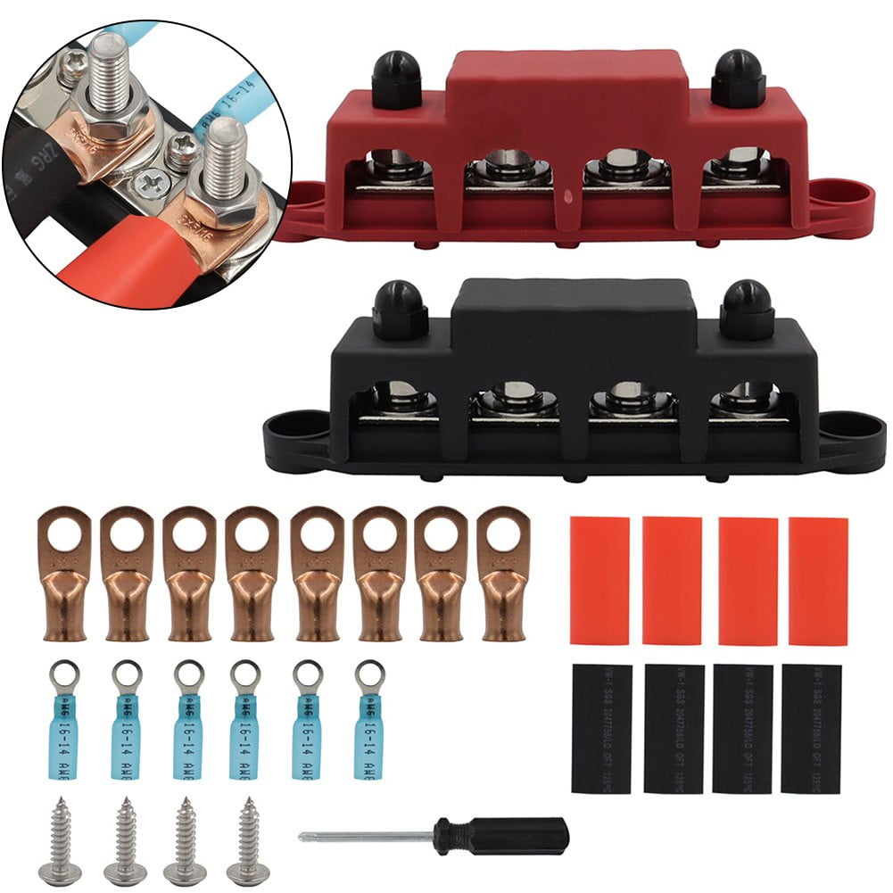 12V-48V 250A Bus Terminal Battery Power Distribution Block M8 Car Boat ...