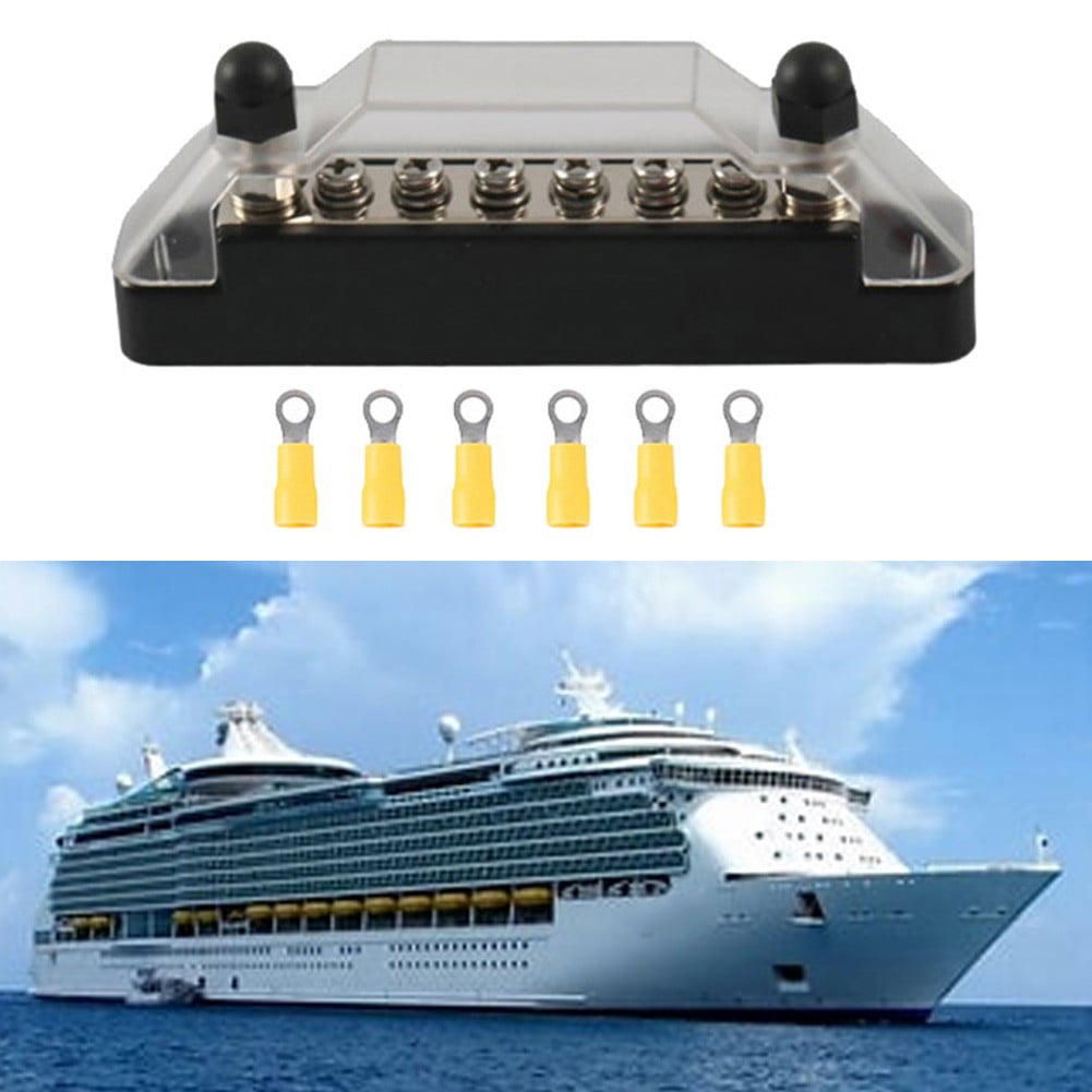 12V-48V Terminal Block Bus Bar 1/4 Inch Stud 150A Electrical Power ...