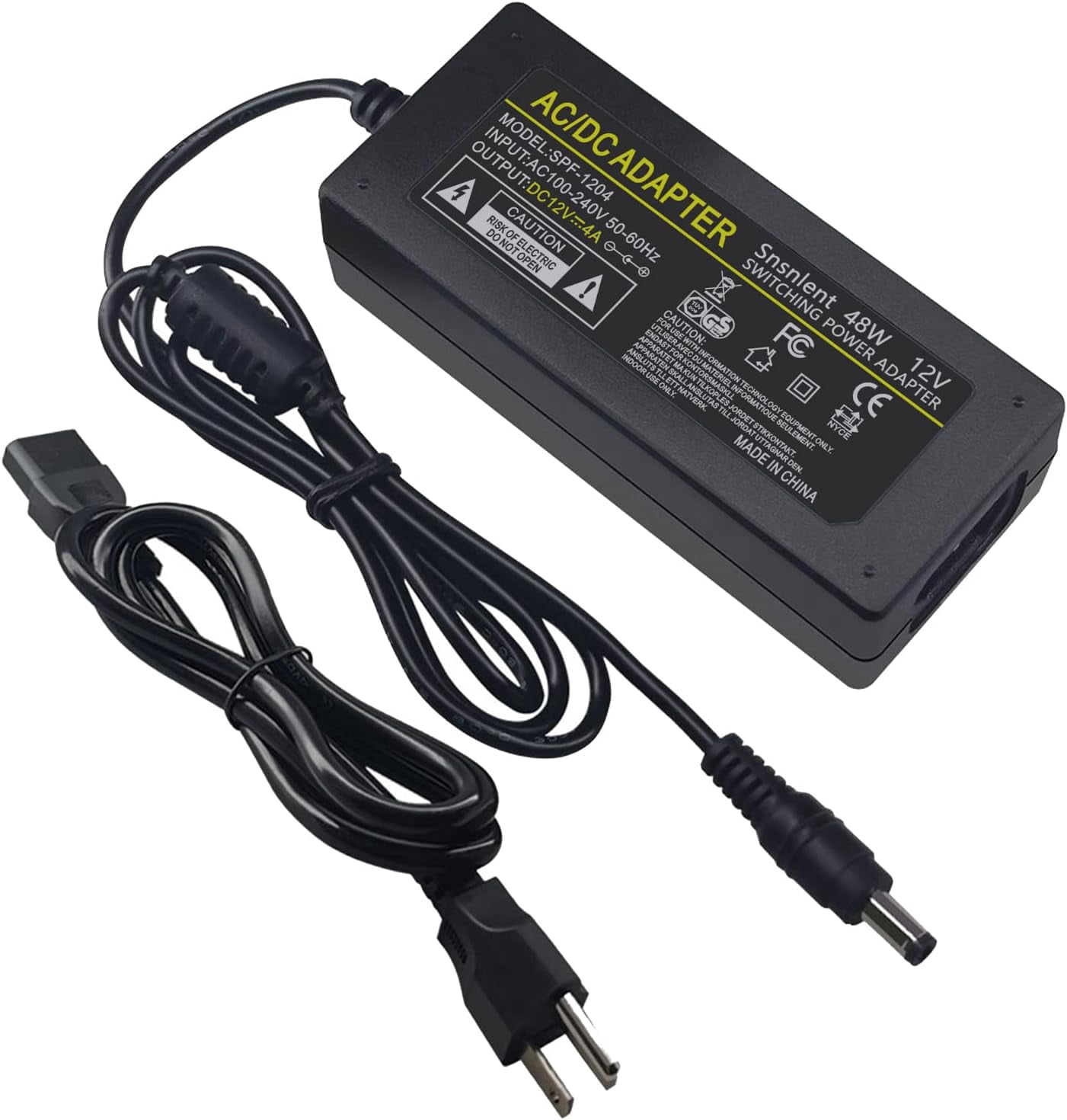 12V 4A 48W AC Adapter Power Supply 12V 4A 48W AC/DC Power Adapter with ...