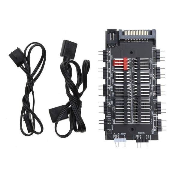 12V/4Pin RGB 5V/3Pin ARGB Fan PWM HUB 1 To 10 MultiWay Splitter AURA ...