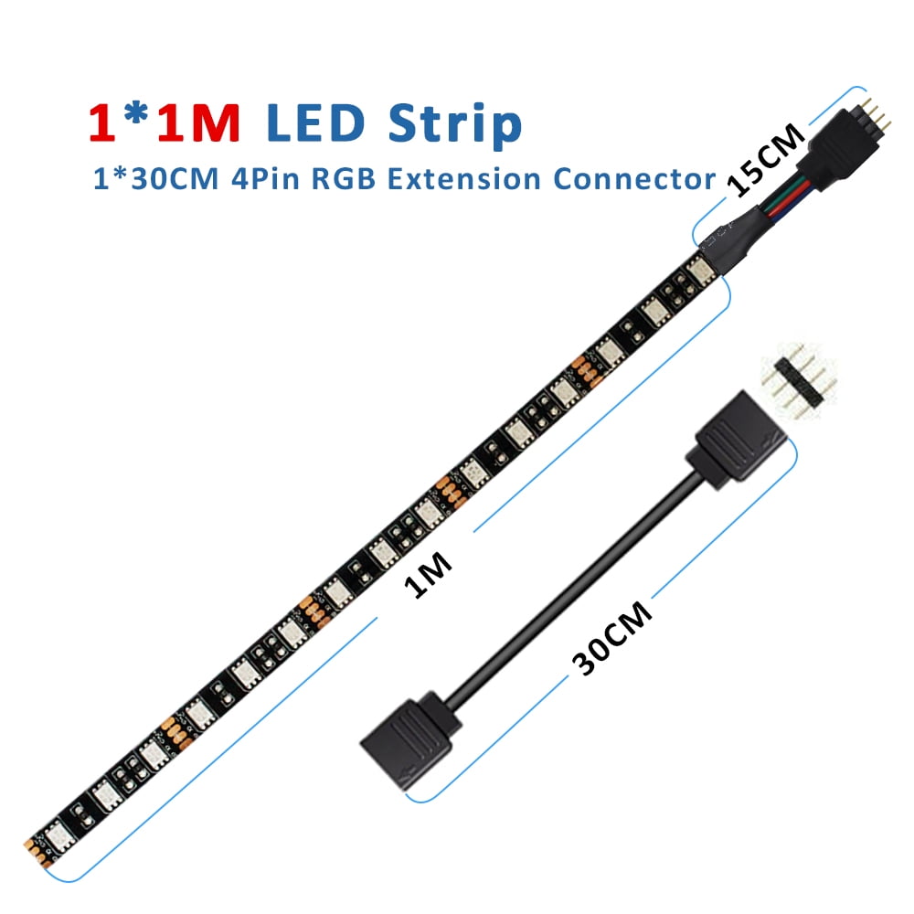 12V 4Pin RGB LED Strip Light IP30 IP65 5050 ARGB Aura Sync Motherboard ...