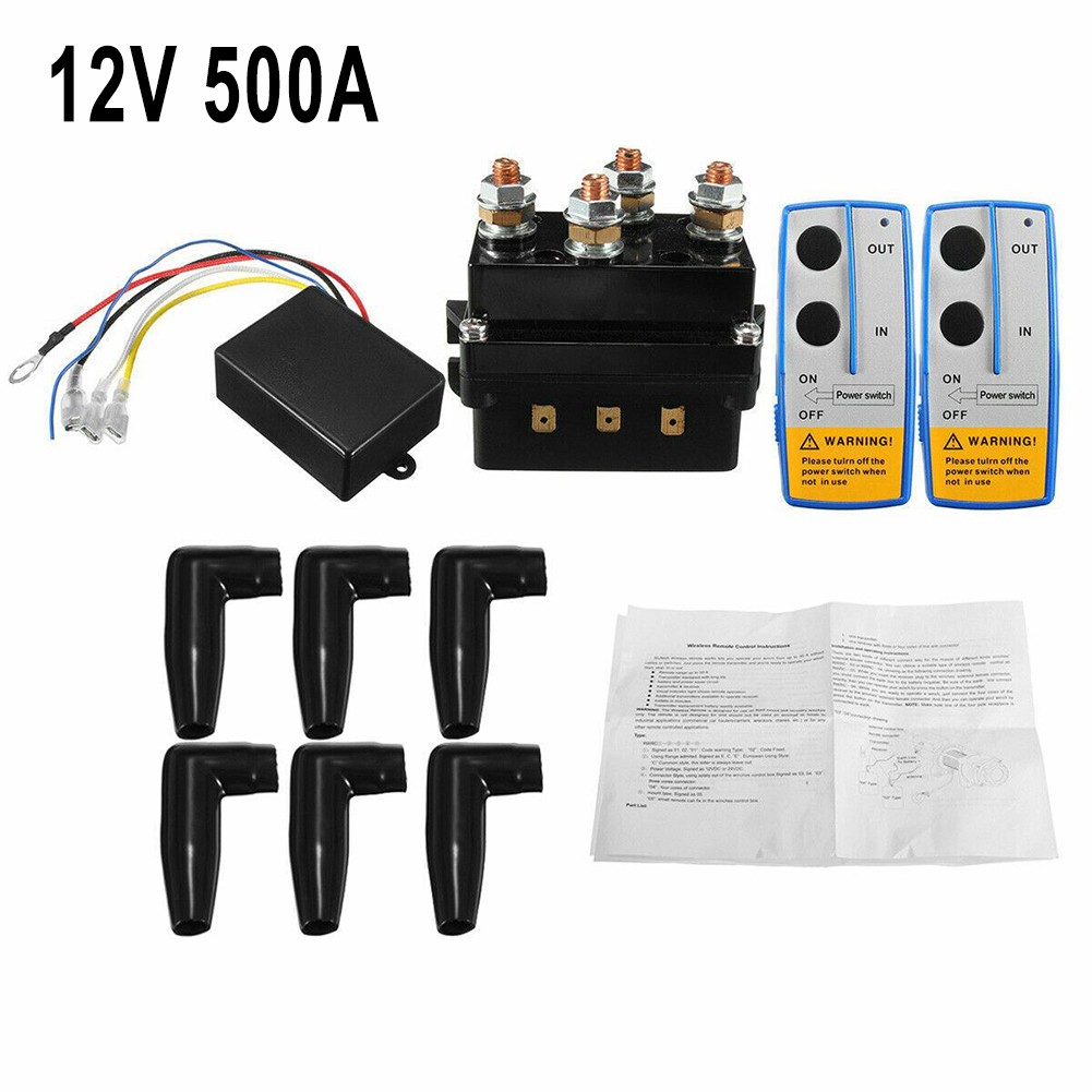 12V 500A Contactor Winch Control Solenoid Relay Twin Wireless Remote ...