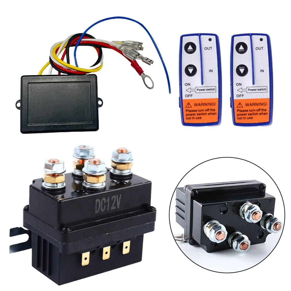 12V 500A Winch Remote Contactor Winch Control Solenoid Relay Twin ...