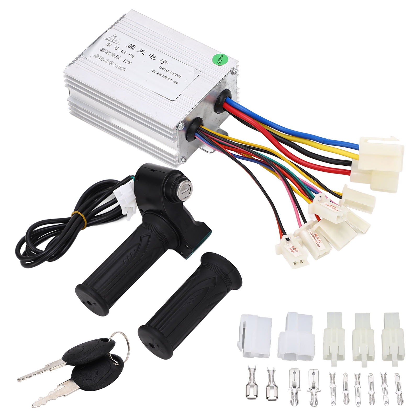 12V 500W Motor Speed Controller Throttle Grip with Lock and Keys for ...