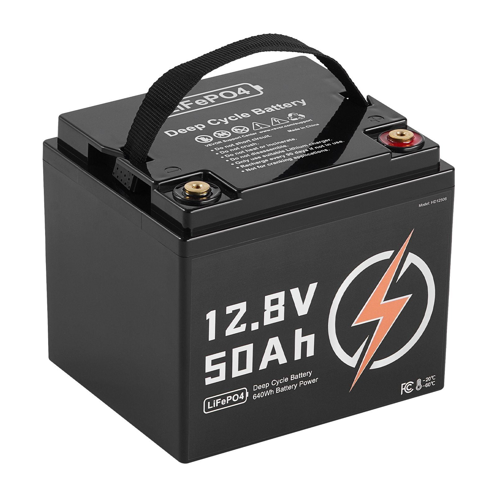 12V 50Ah Deep Cycle LiFePO4 Battery with BMS,15000 Cycles&10-Year Life ...