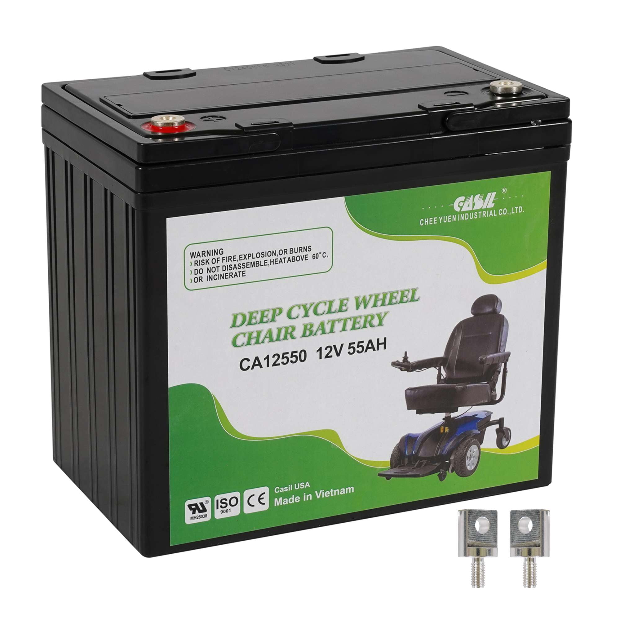 12V 55AH Deep Cycle Battery for RV Camper Wheelchair Batteries Mobility ...