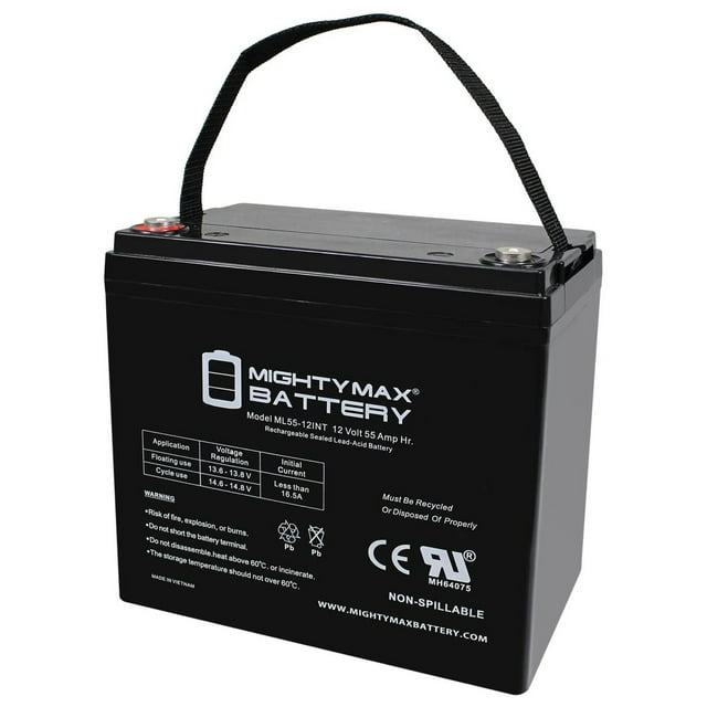12V 55AH Internal Thread Battery for Invacare Power Tiger Wheelchair ...