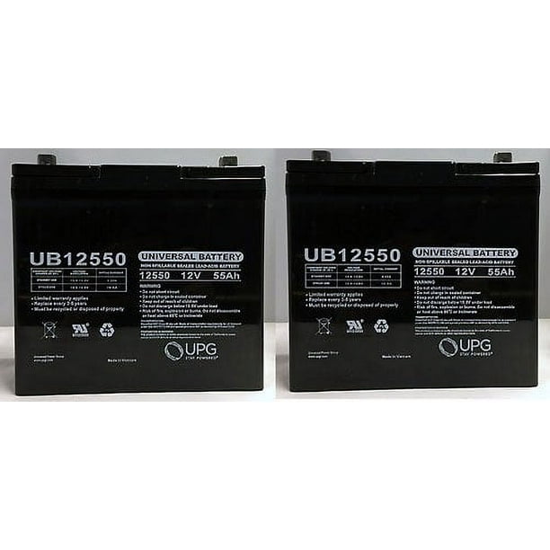 12V 55Ah Battery for Alante II GP202SS & GP202CC - 2 Pack - Walmart ...