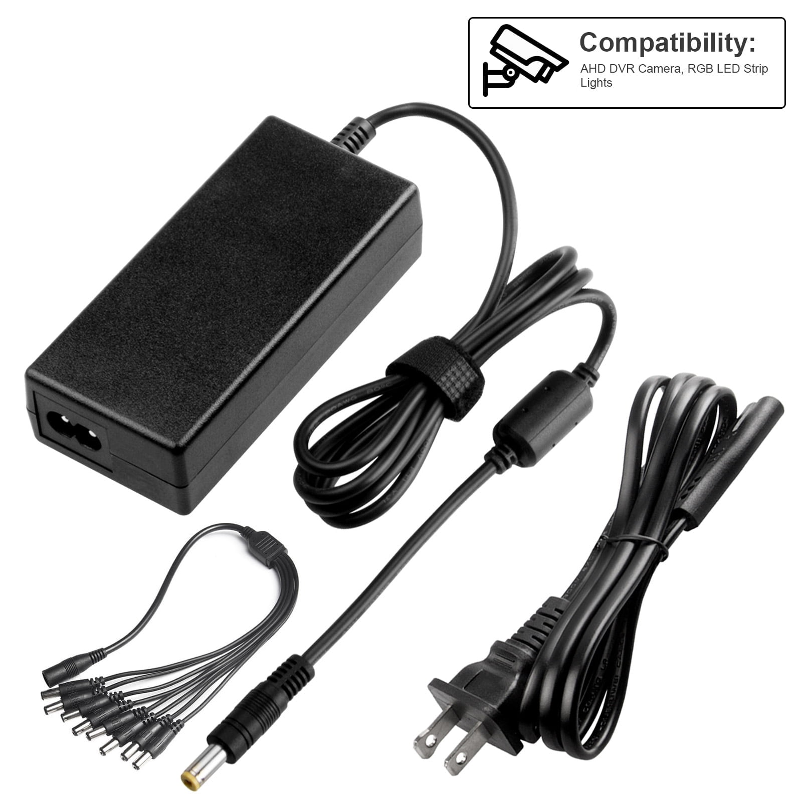 12V 5A AC Adapter Charger Power Supply for Security Camera CCTV DVR ...