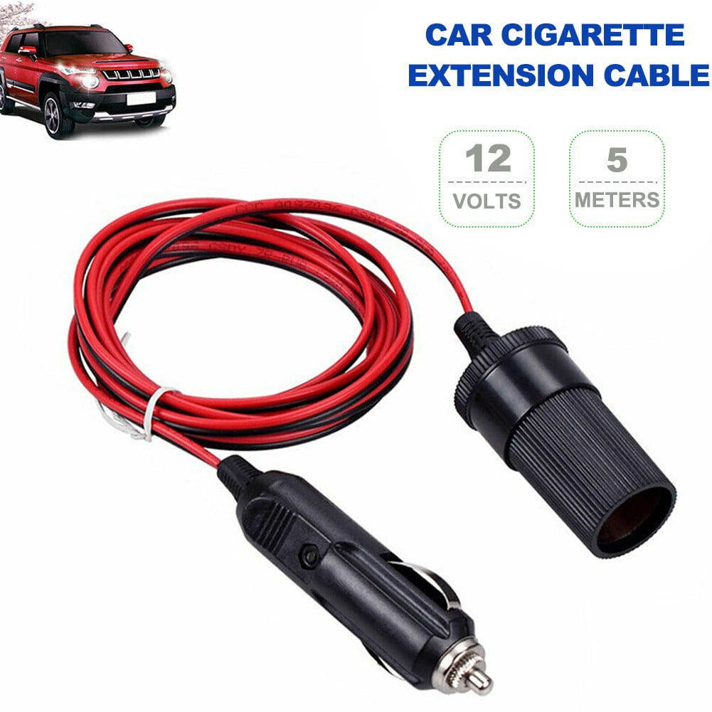 12V 5A Car Cigarette Lighter Socket Extension Cord Cable 5M Male Plug ...