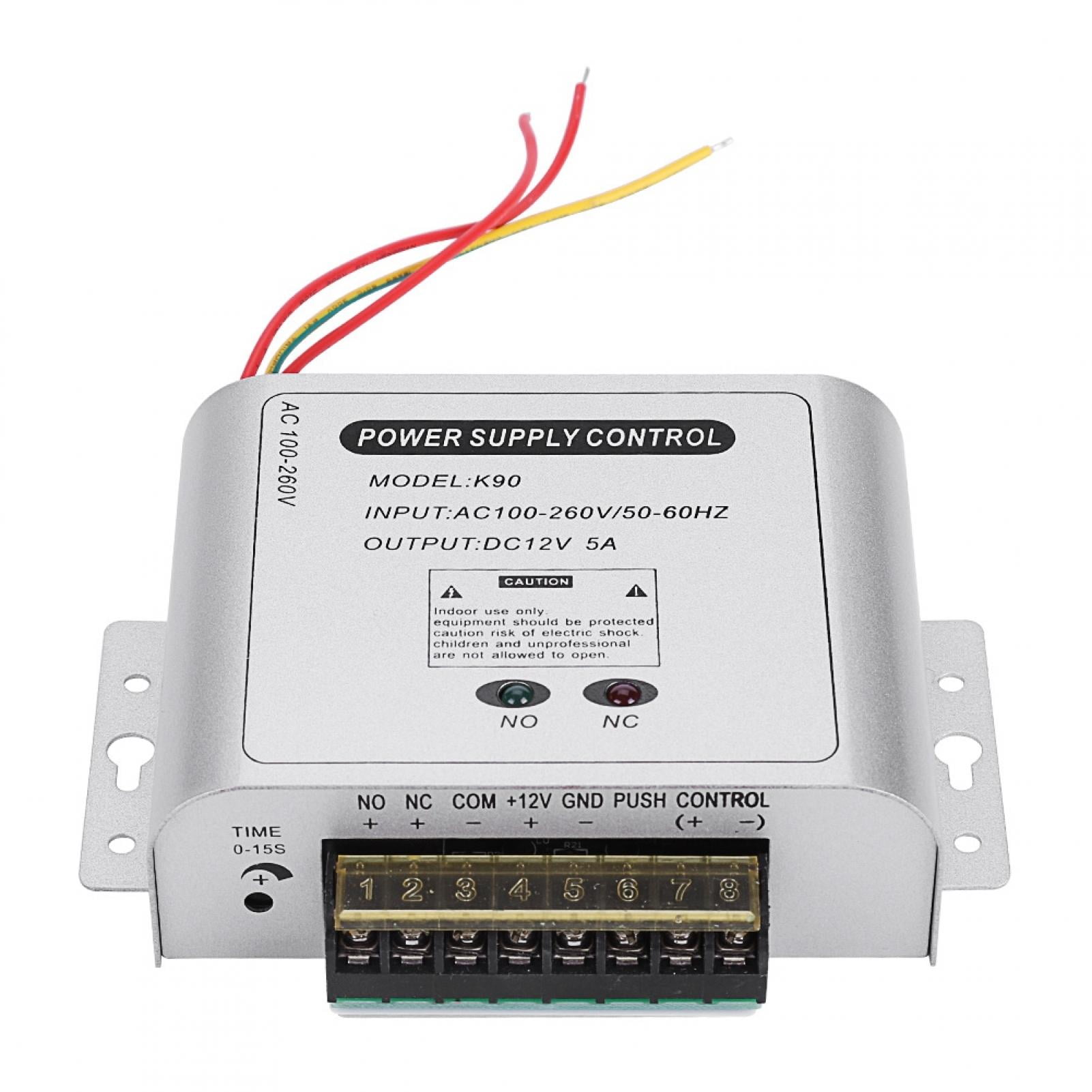 12V 5A Door Access Control System Power Supply Adapter 110-240V ...