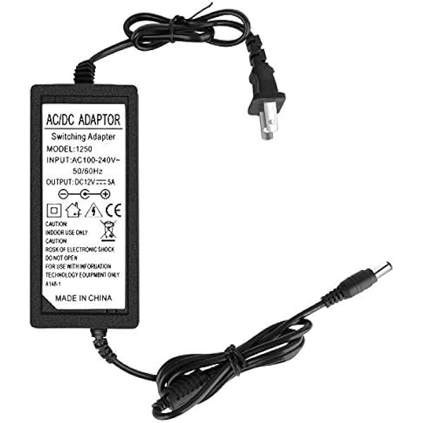 12V 5A Power Supply, AC DC Adapter, Converter 100-240V to 12 Volt 5 Amp ...