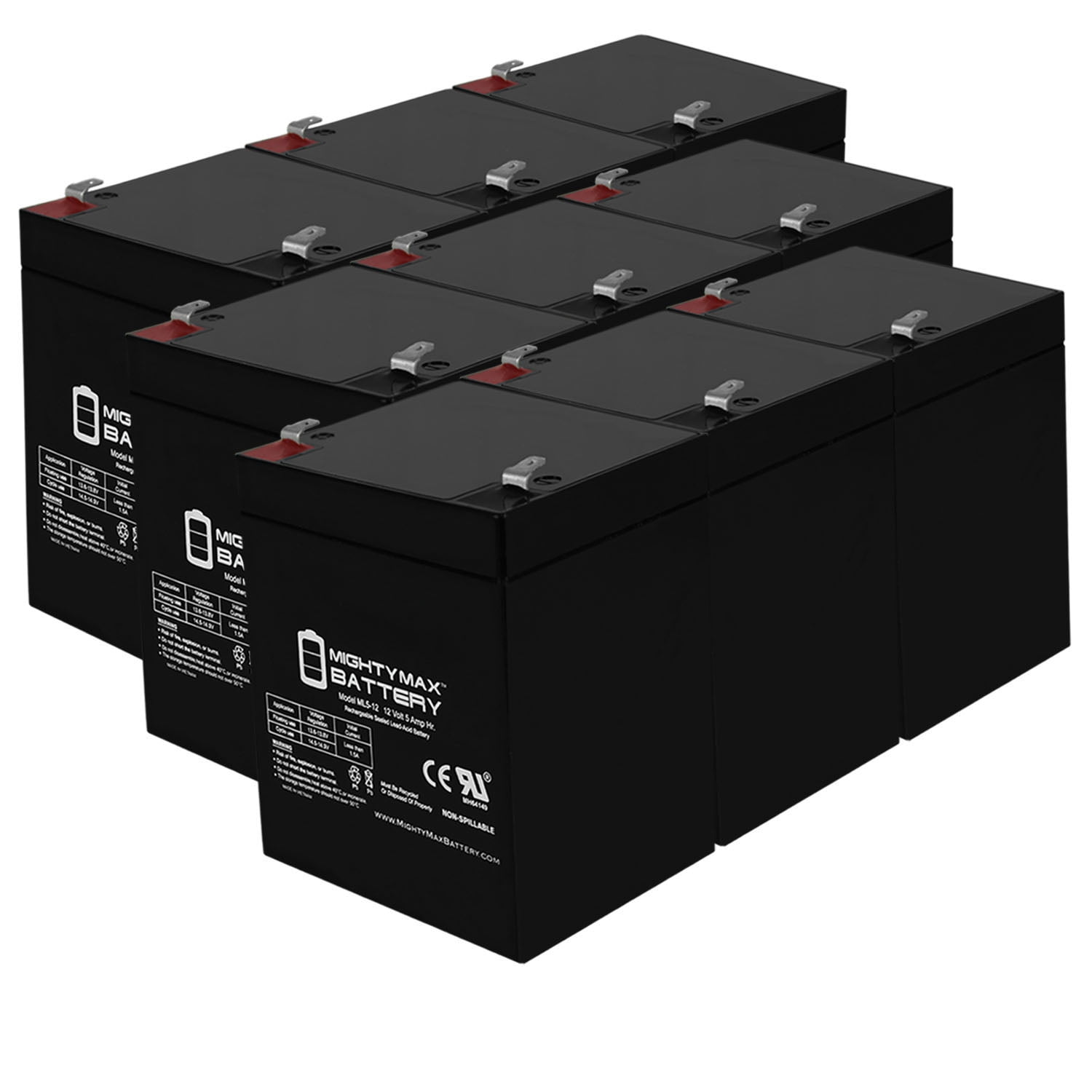 12V 5AH Battery for Liftmaster 485LM Evercharge Back-Up - 9 Pack ...