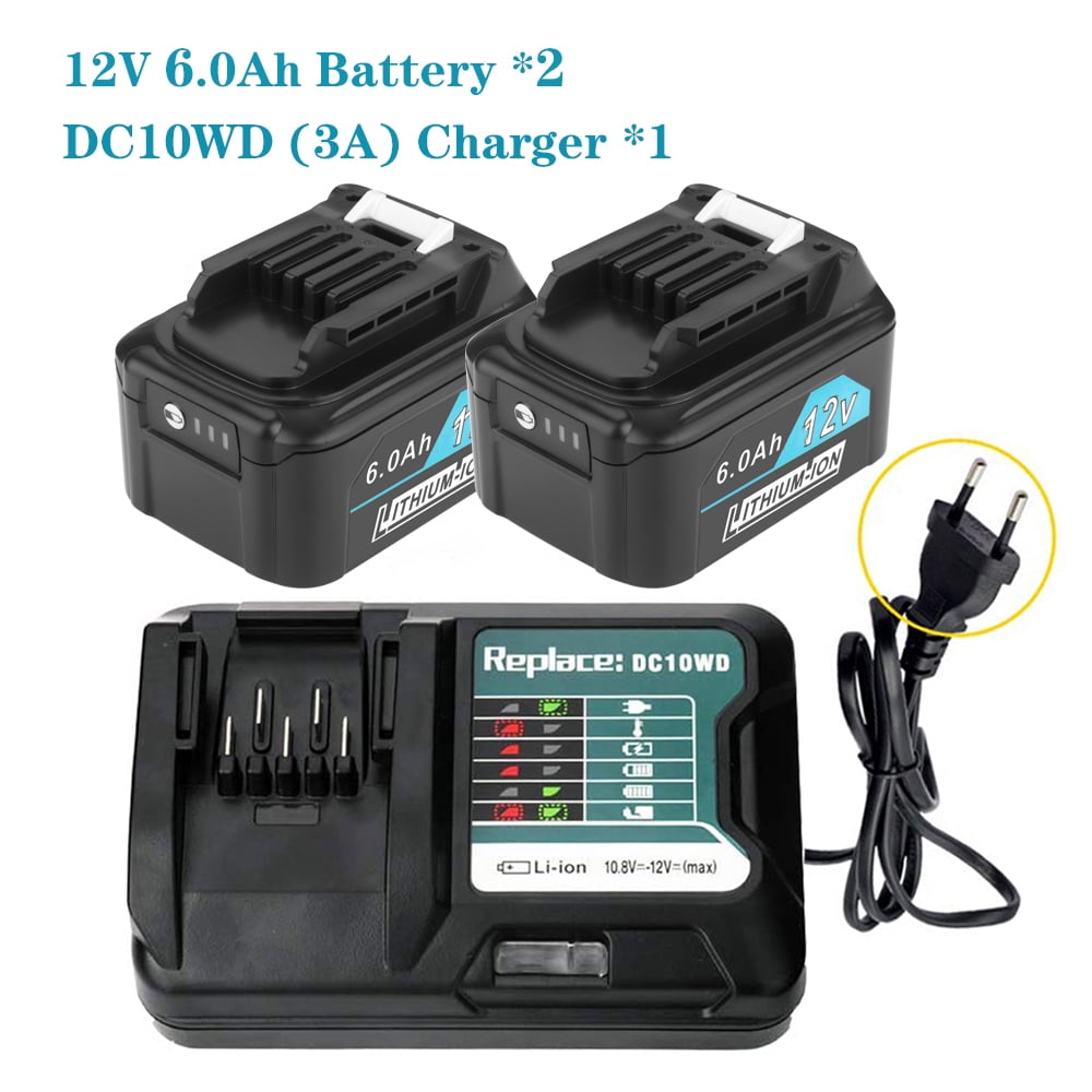 12V 6.0Ah Rechargeable 2pcs Battery Power Tools Replaceable Battery ...