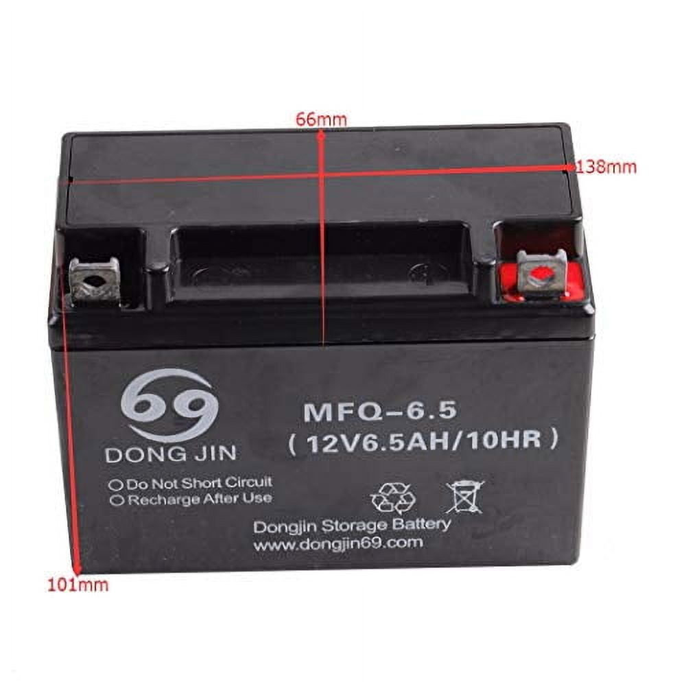 12V 6.5AH MFQ-6.5 Motorcycle Battery for 50cc 70cc 110cc 125cc ATV QUAD ...