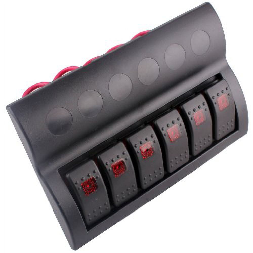 12V 6 Gang Car Boat Switch Panel Waterproof Auto Fuses With LED ...