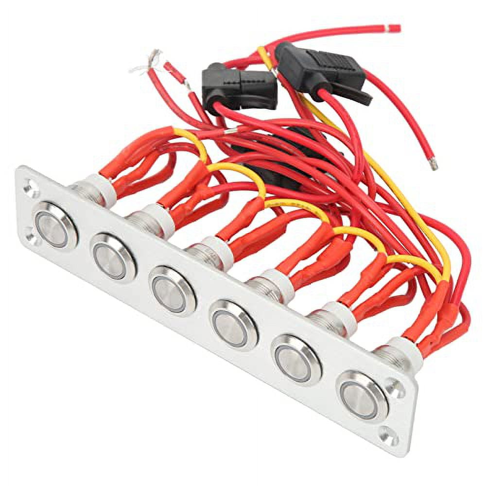 12V 6 Gang Rocker Switch Panel, Car Modification Bluelight Ignition ...