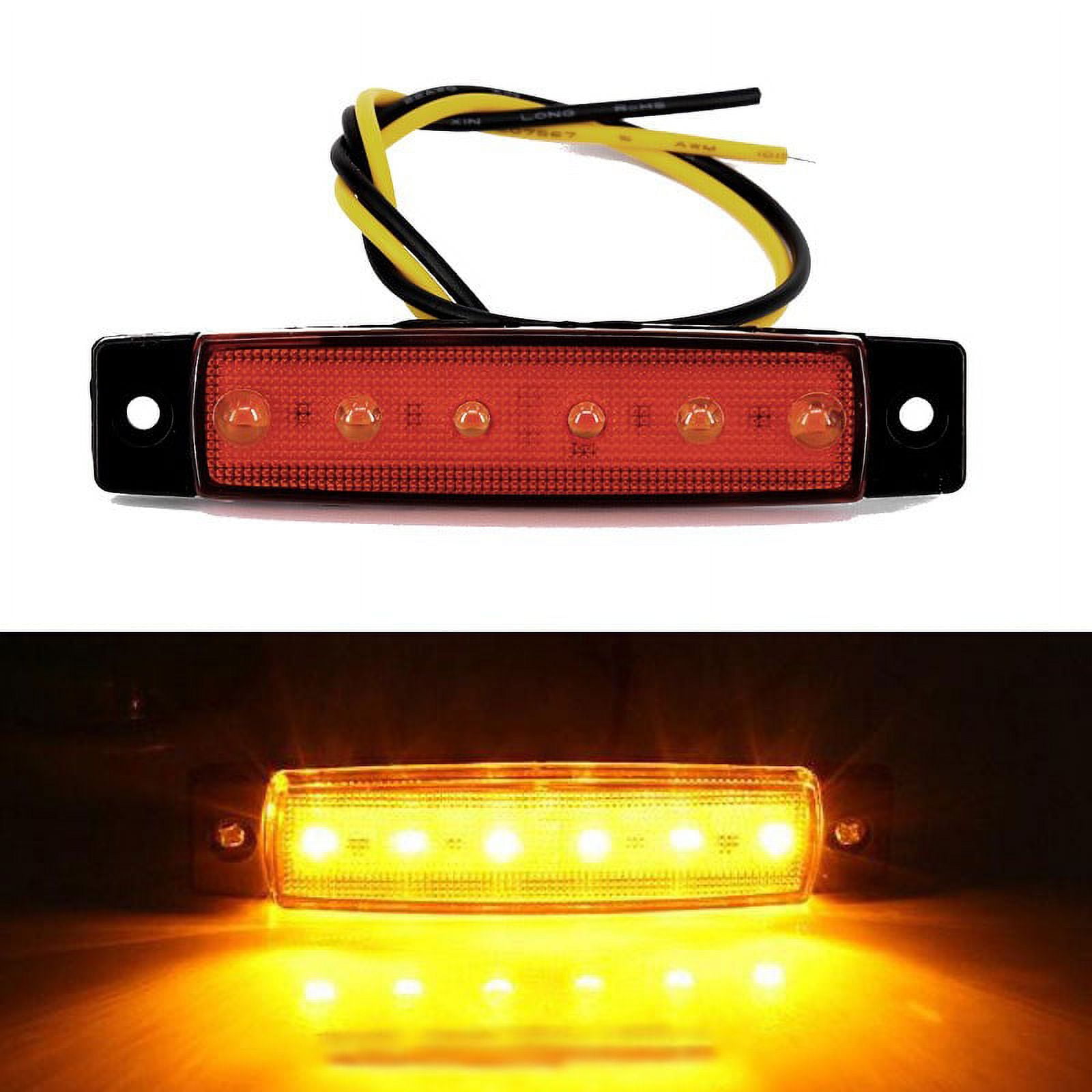 12V 6 LED Truck Boat BUS Trailer Side Marker Taillight Indicators Light ...