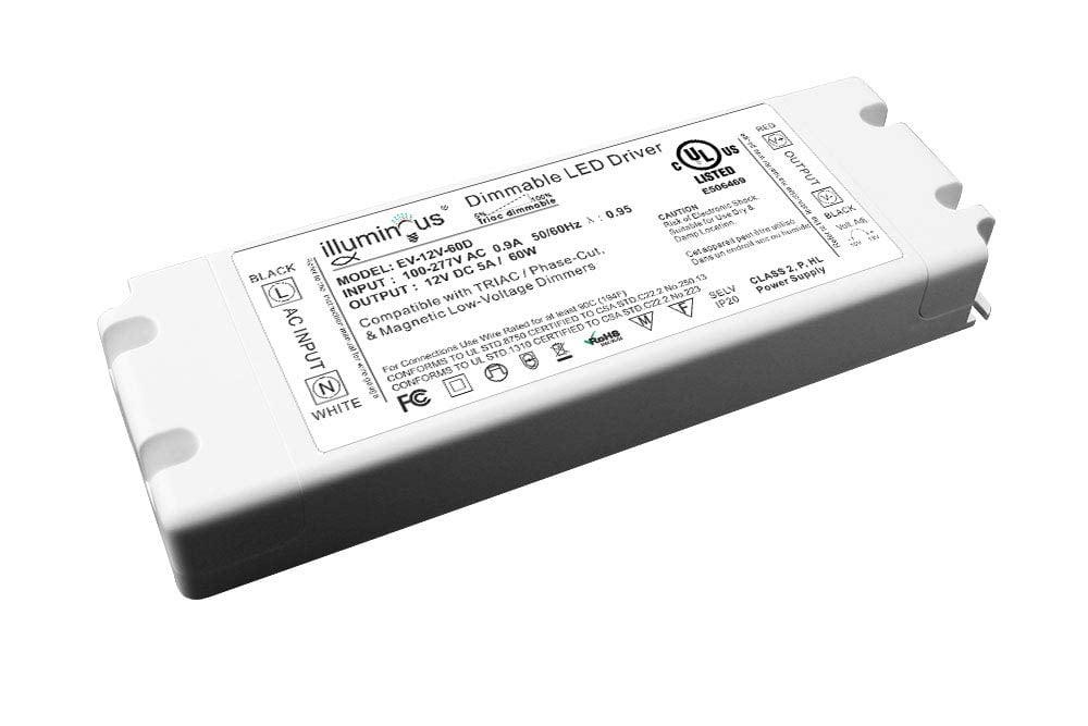 12V 60W Dimmable LED Driver Transformer UL Approved - Walmart.com