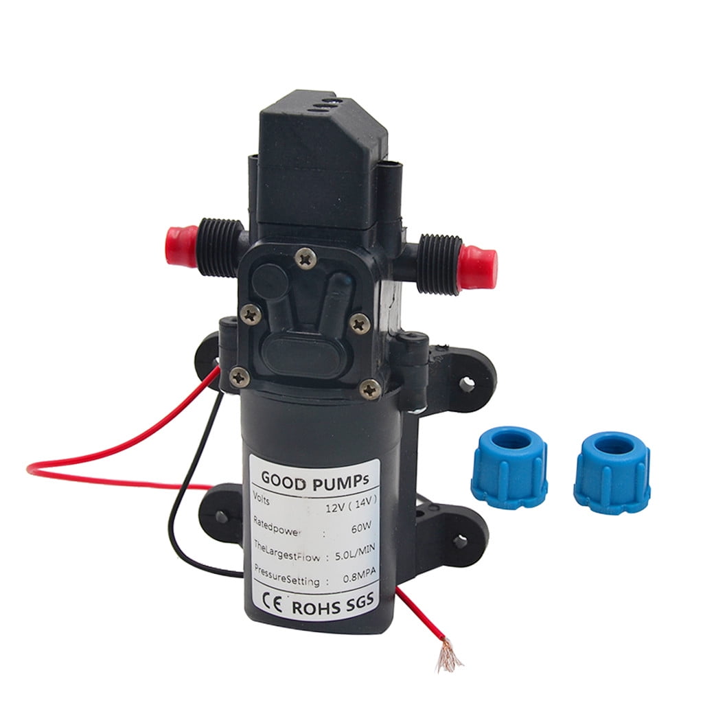 12V 60W Mini Diaphragm High Pressure Water Pump Automatic 5L/min ...