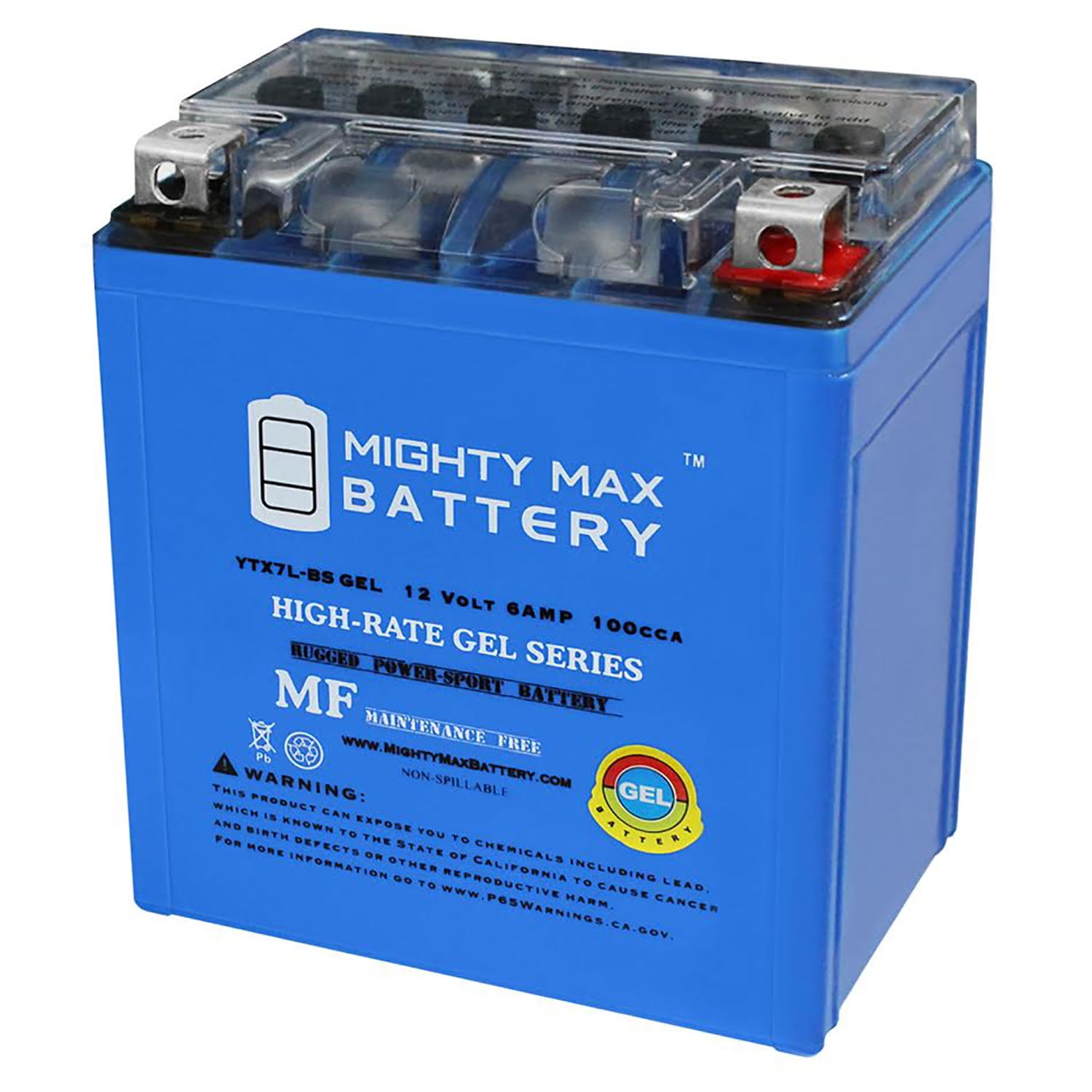 Mighty Max 12V 6AH GEL Battery for Motorcycle, ATV, Moped, Sport Power ...