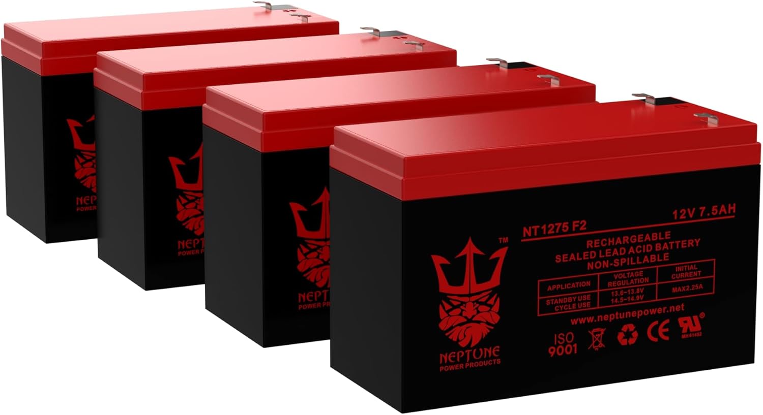 12V 7.5Ah F2 battery replacement for Verizon FiOS PX12072-HG 4 Pack ...