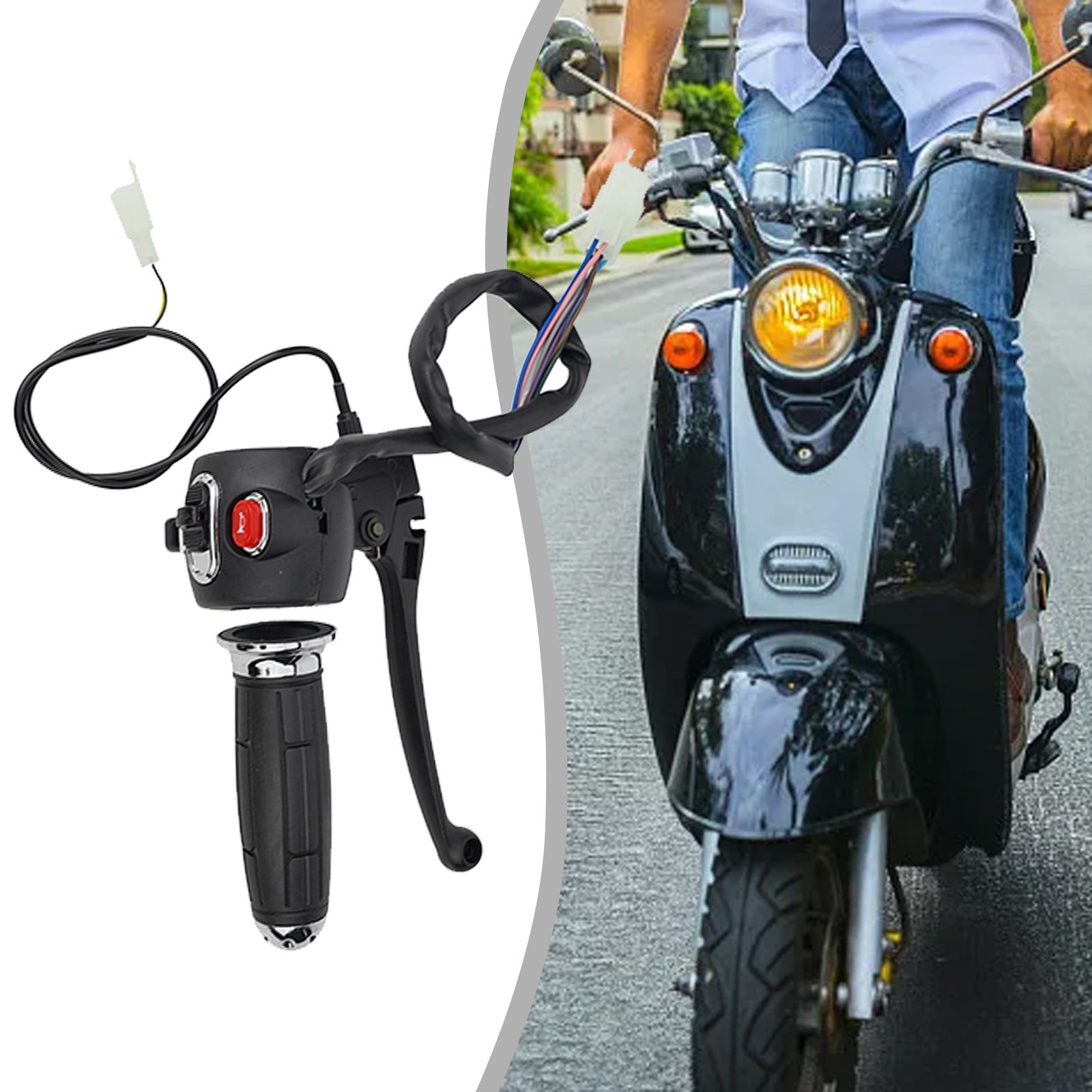 12V-72V Ebike Throttle Speed Control Handle With Headlight Turn Signal ...