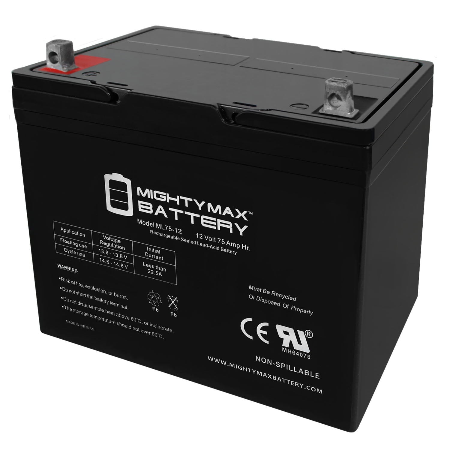 12V 75Ah Replacement Battery for Jupiter JB12-075 - Walmart Business ...