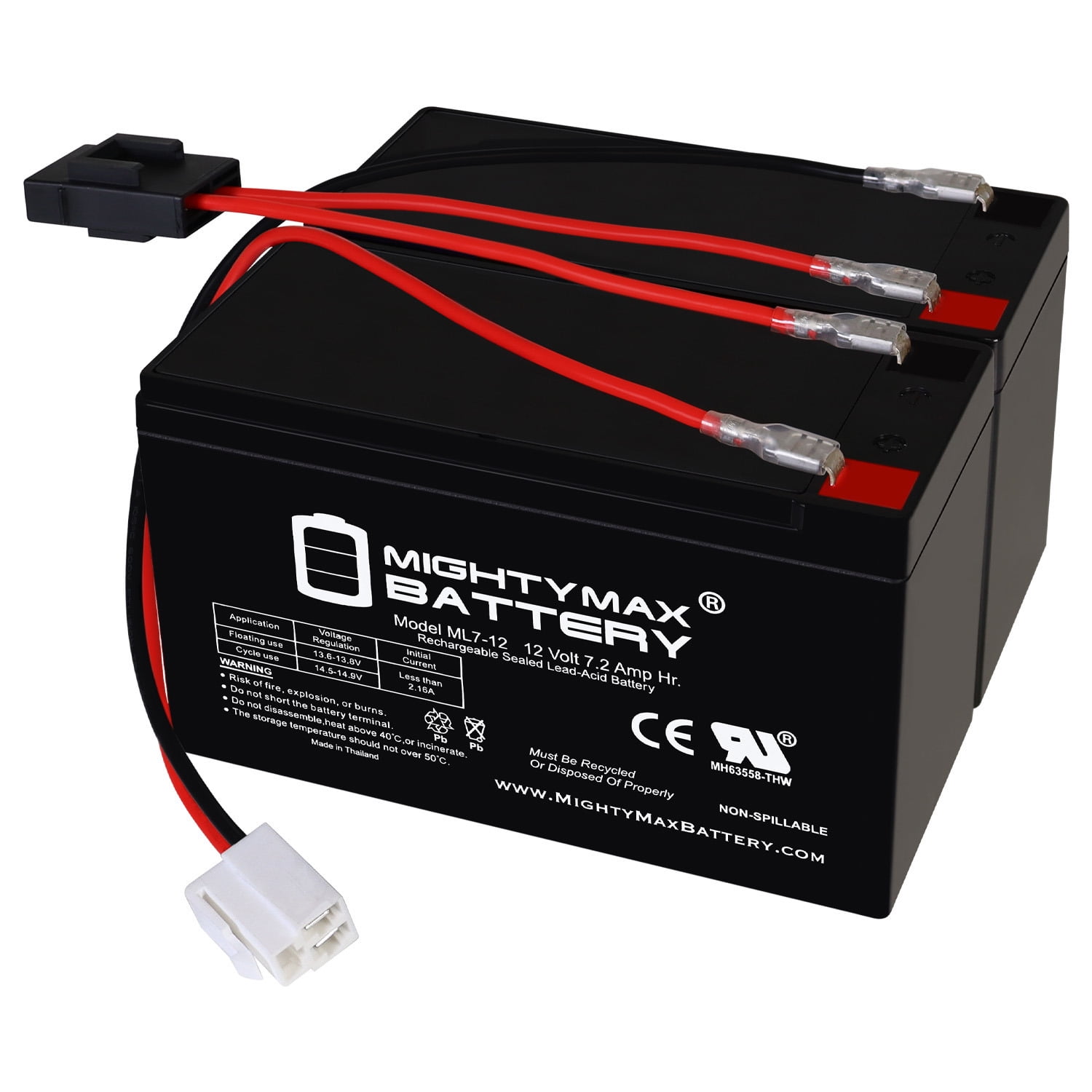 Mighty Max Battery 12V 7Ah SLA Replacement, Razor MX350 Scooter, Lead ...