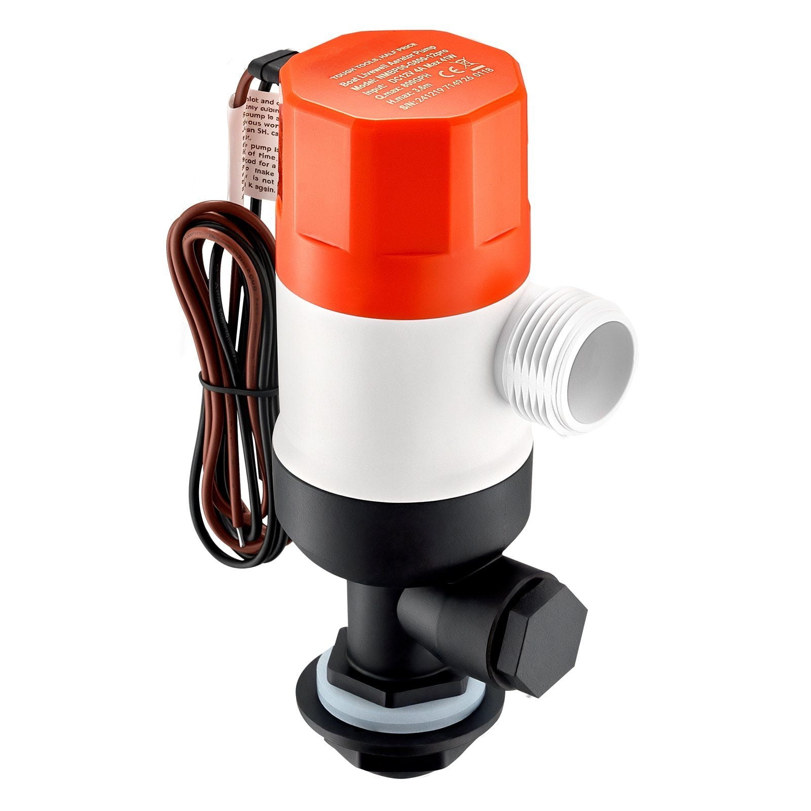 12V 800GPH Livewell Pump for Boats – Dual Inlet Aerator Pump – High ...