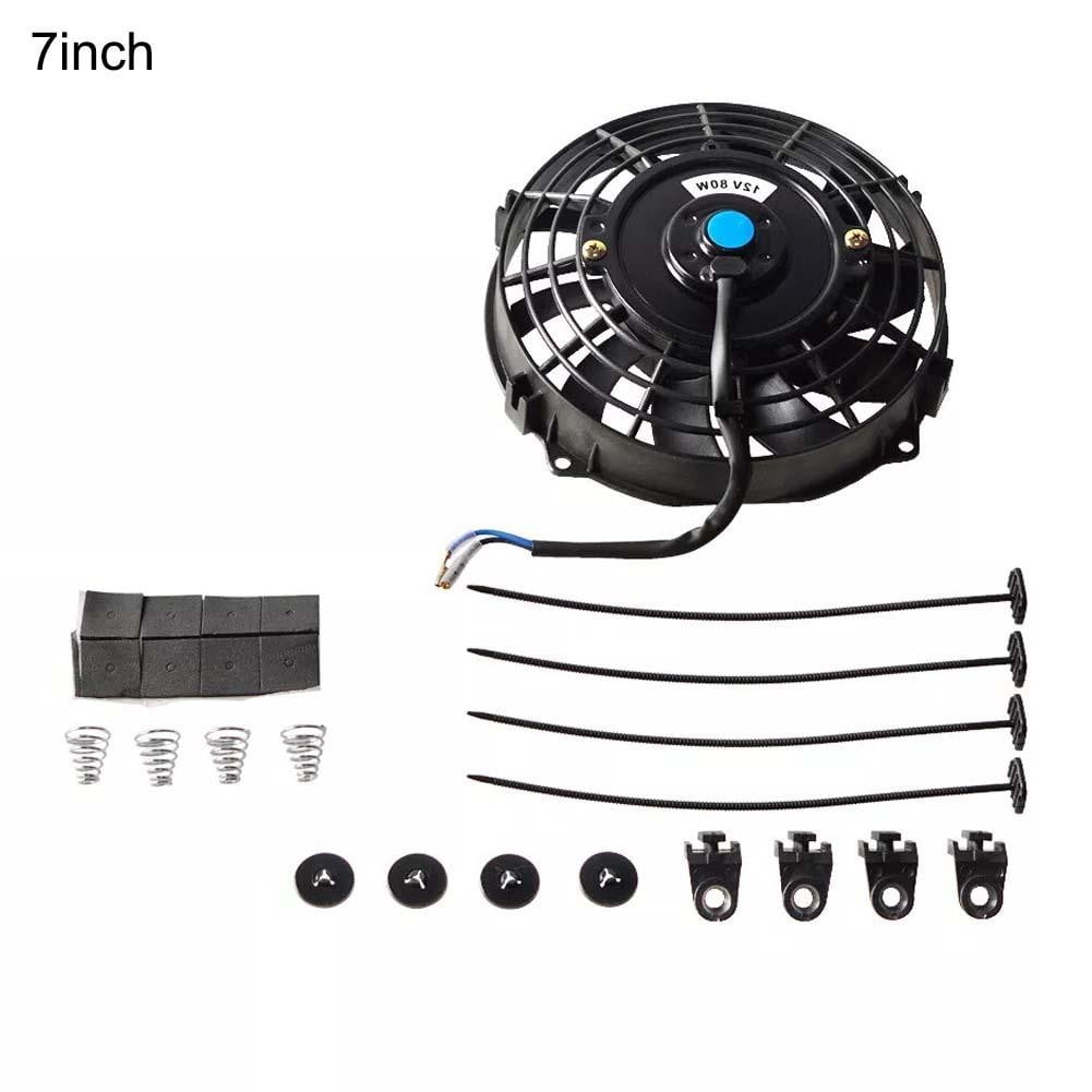 12V 80W Car Engine Cooling Fan 7 Inch with Mounting Accessorie Electric ...