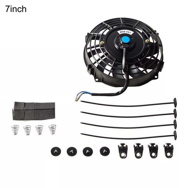 12V 80W Car Engine Cooling Fan 7 Inch with Mounting Accessorie Electric ...