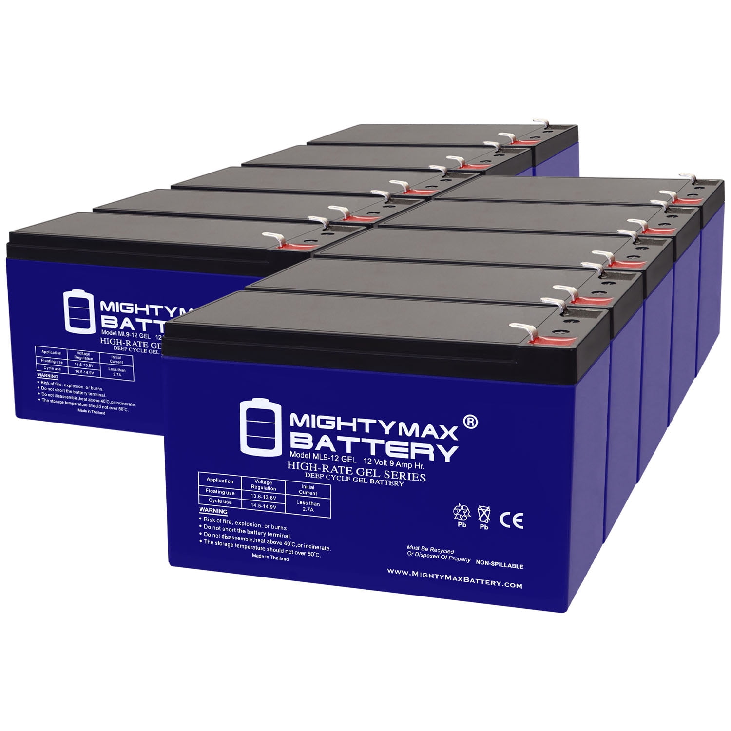 12V 9AH GEL F2 Replacement Battery Compatible with Bosch D9412GV4 ...
