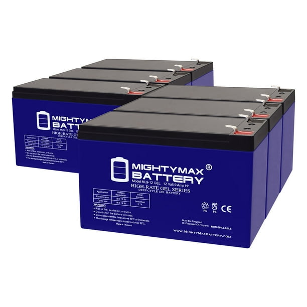 12V 9AH GEL F2 Replacement Battery Compatible with Nodac OCB-3904DV ...