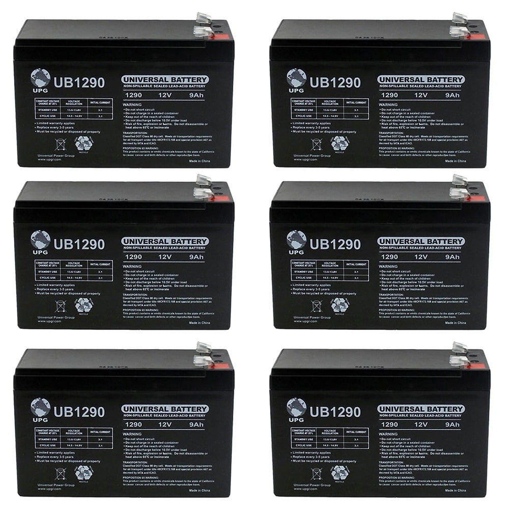 12V 9Ah BATTERY APC BACK-UPS NS1250, NS 1250 - 6 Pack - Walmart.com