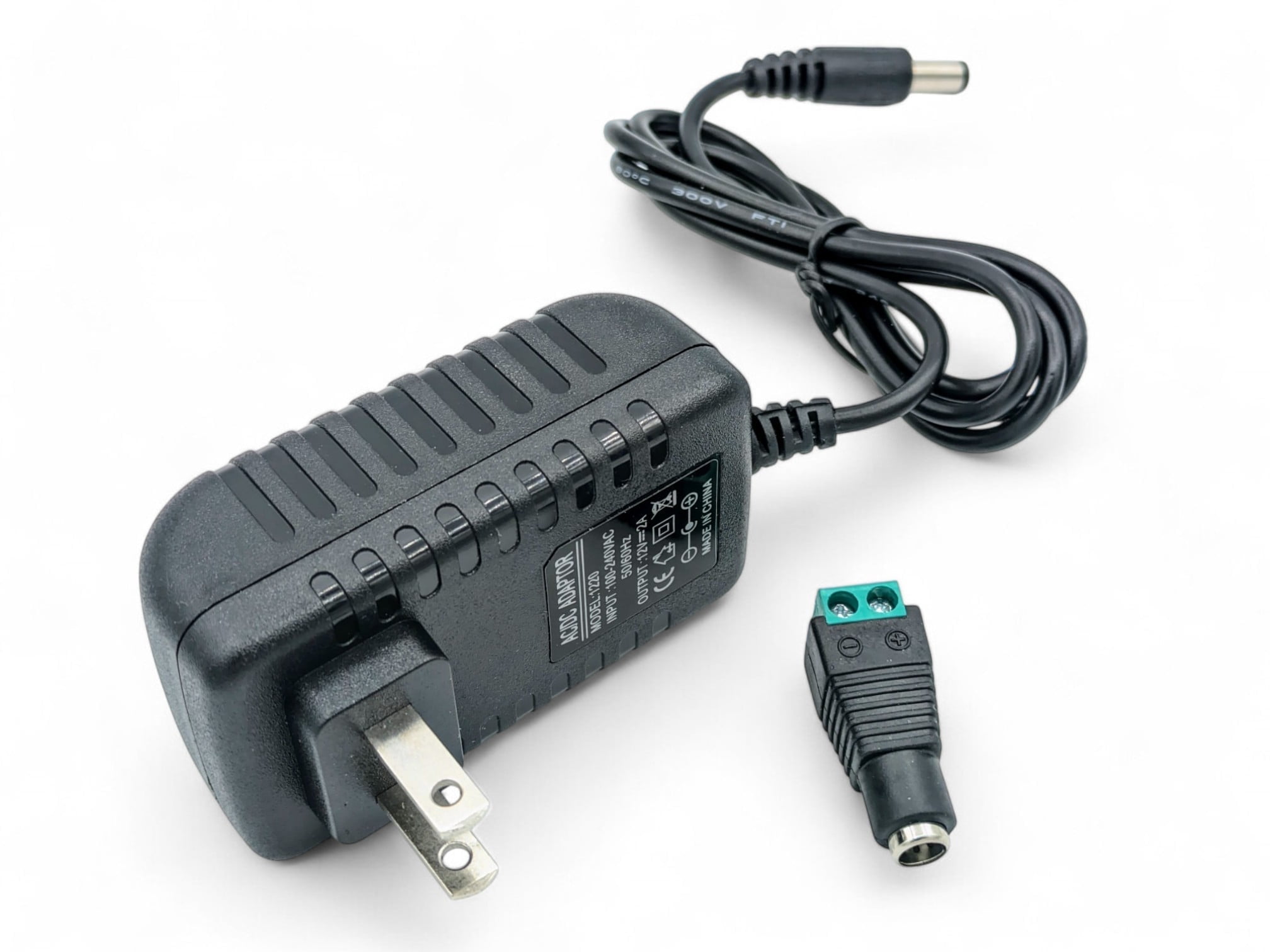 Envistia Mall 12V 2-Prong Power Adapter with 5.5mm x 2.1mm DC Connector ...