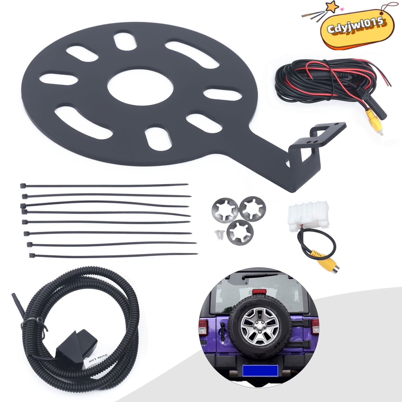 12V Backup Camera Mount Backup Rear View Spare Tire for Jeep Wrangler ...