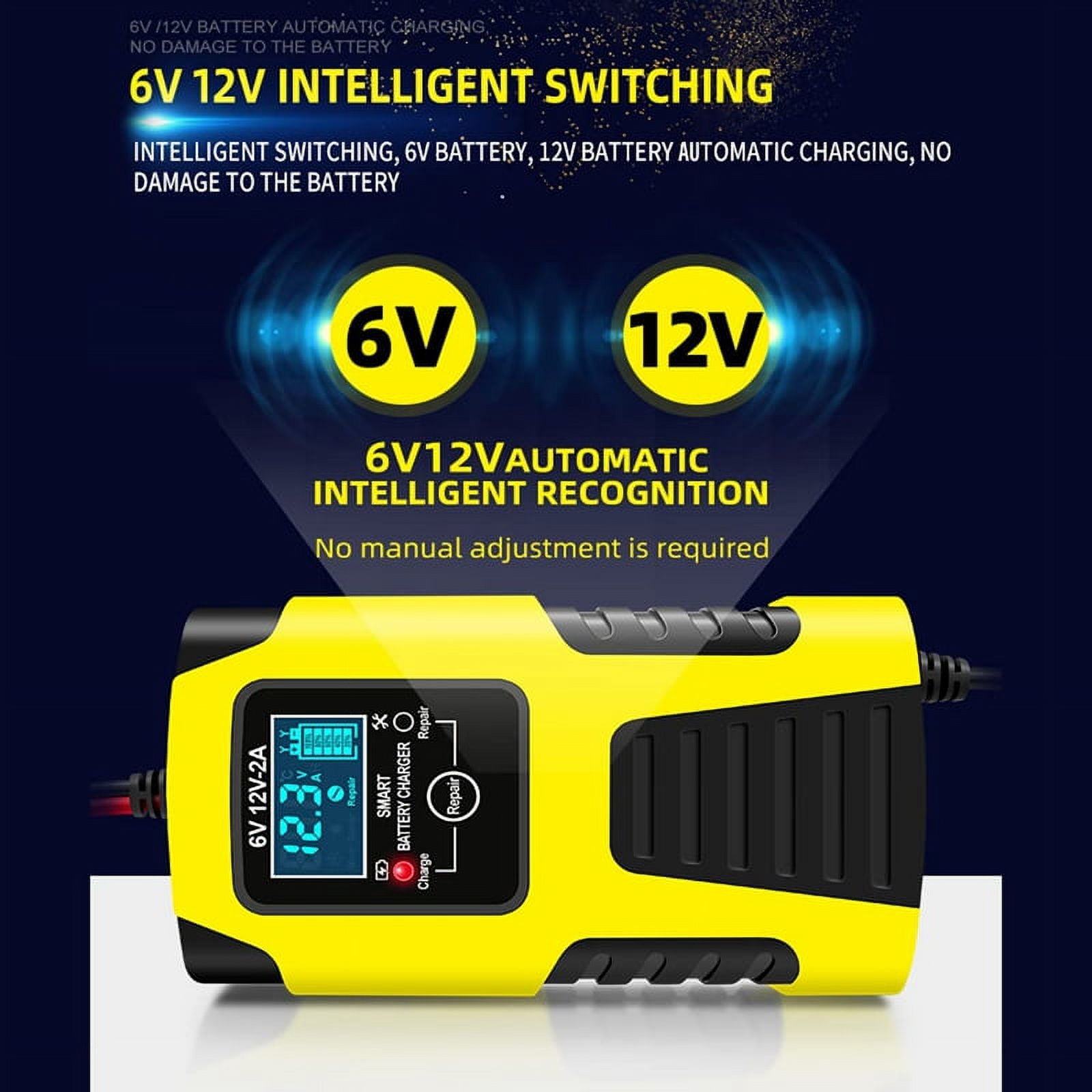 12V Battery Charger Maintainer 2A Automatic Smart Charger Portable ...