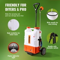 Battery Powered Backpack Sprayer with Cart, 0-94 PSI Adjustable ...