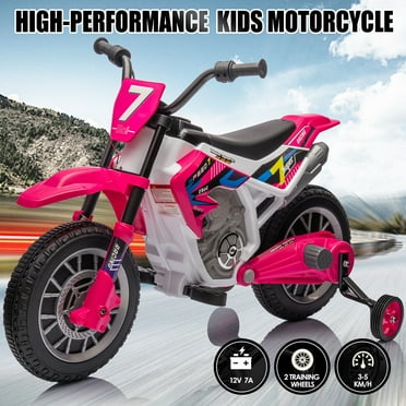 JOYLDIAS Electric Motorcycle for Kids, 12V Green Ride On with Training ...
