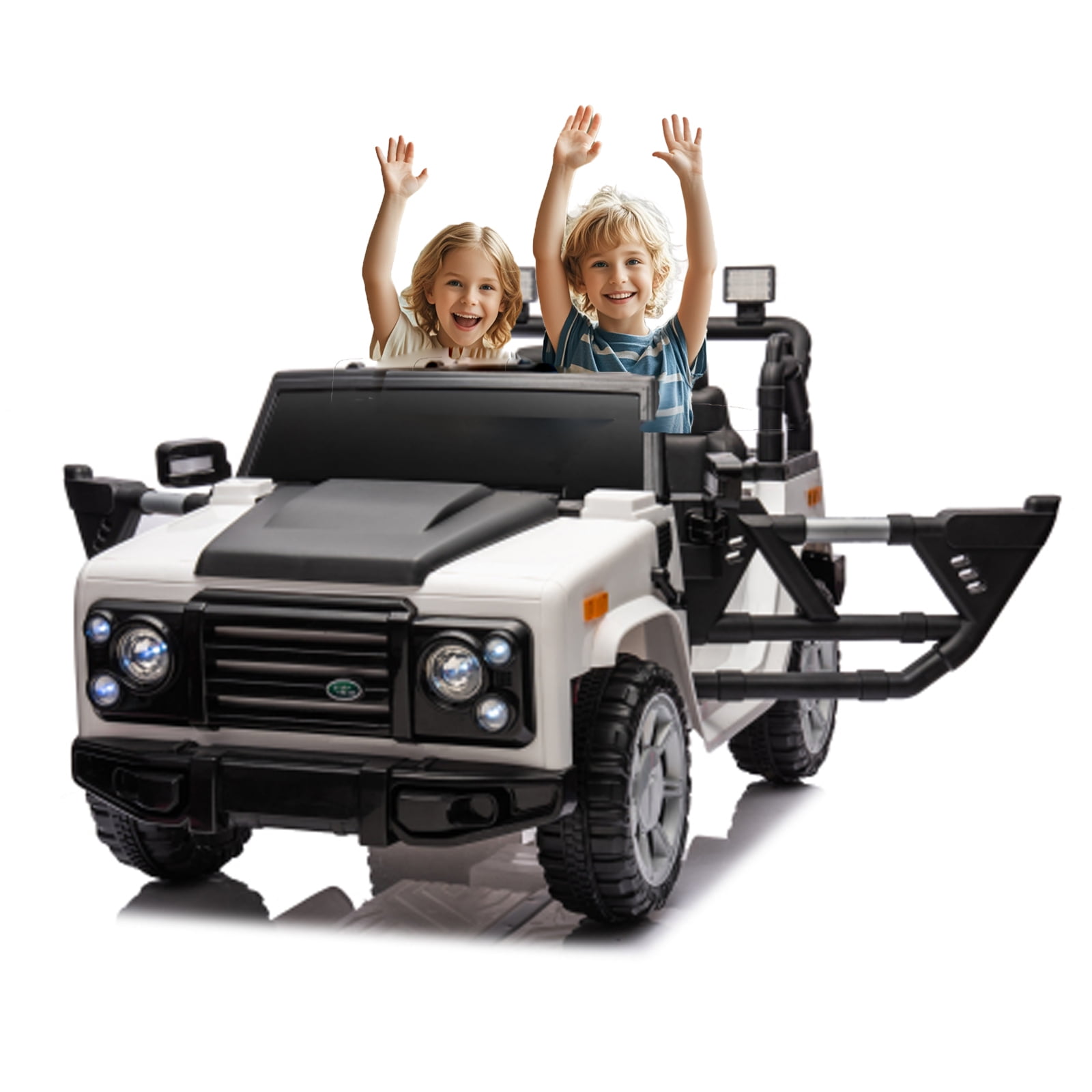 12V Battery Powered Ride-On Truck - 2-Seater Electric Car with 30W x 2 ...