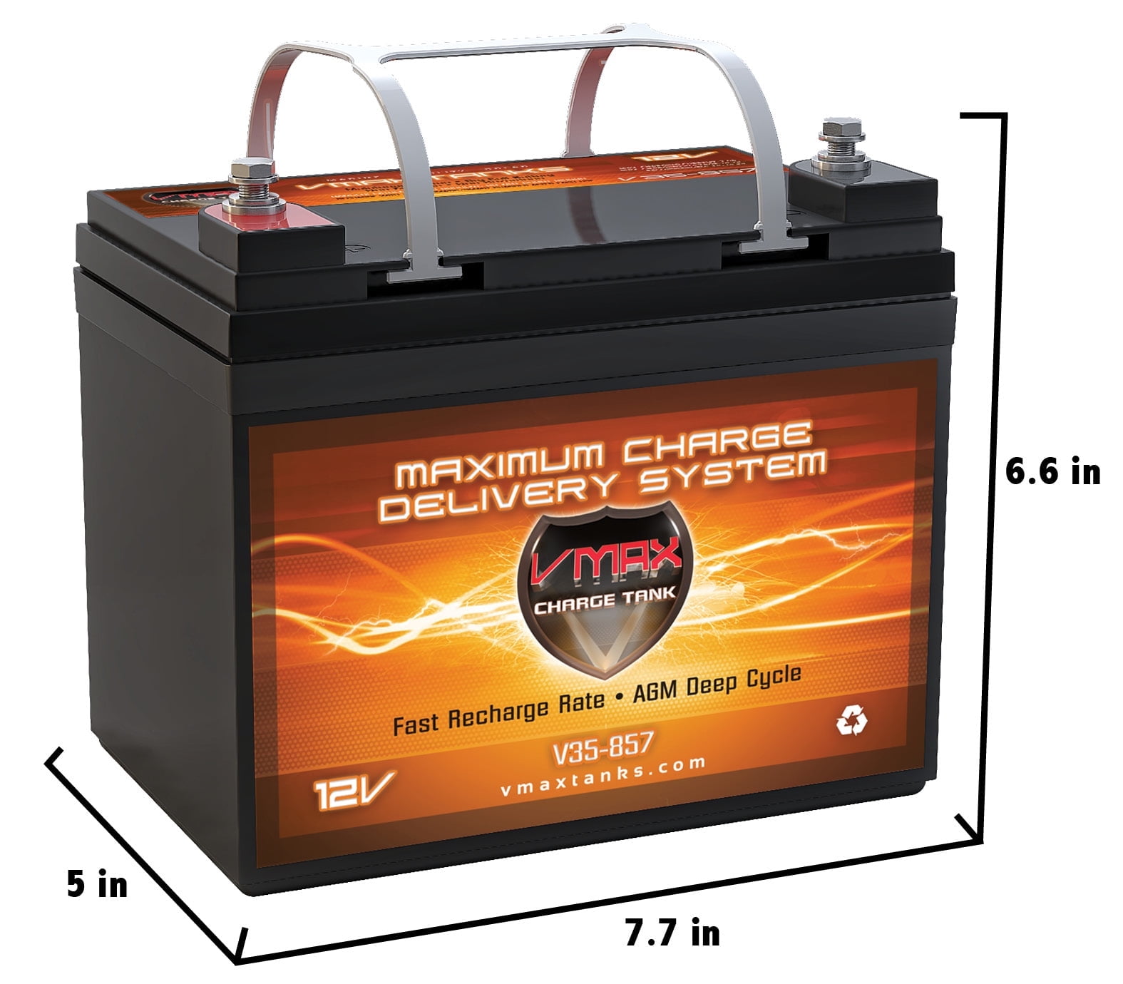 12V Battery Replaces NAPA 8228 Vmaxtanks V35-857 Agm Deep Cycle 35Ah ...