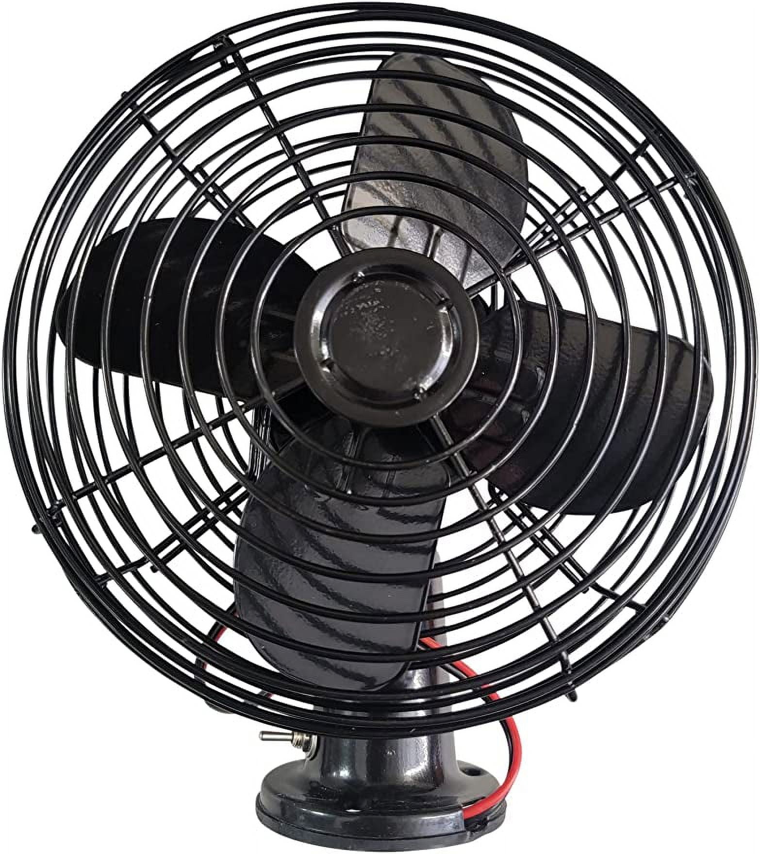 12V Black RV Cab Replacement Fan with Hardware and Wire (2 Speed ...
