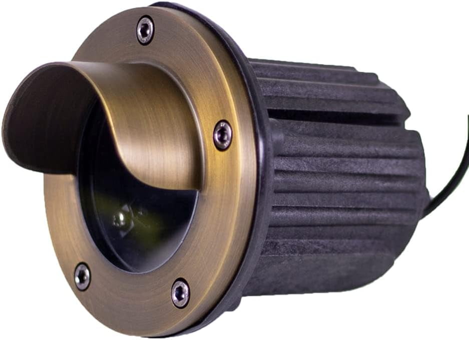 12V Brass In-Ground Well Light (Open Top) with 5W 2700K MR16 LED Bulb ...