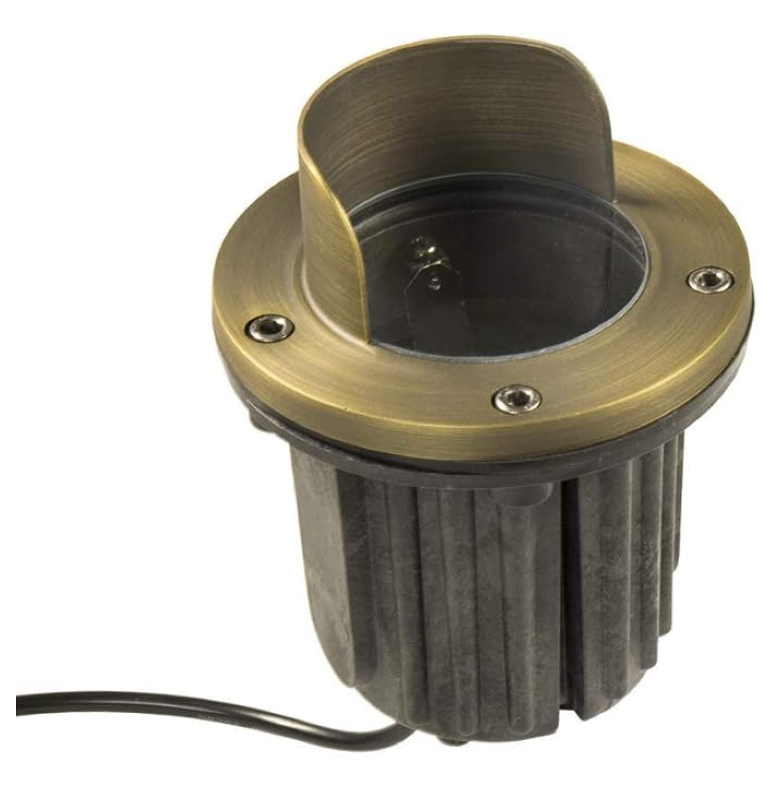 12V Brass In-Ground Well Light (Shielded Top) with 5W 2700K Warm White ...