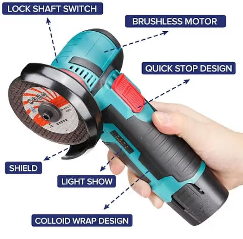 12V Brushless Cordless Angle Grinder Mini Cutting Machine Electric Tool ...